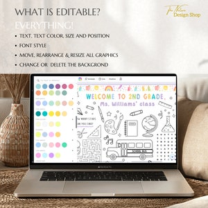 Editable Back to School Activity Placemat First Day of School Worksheet ...