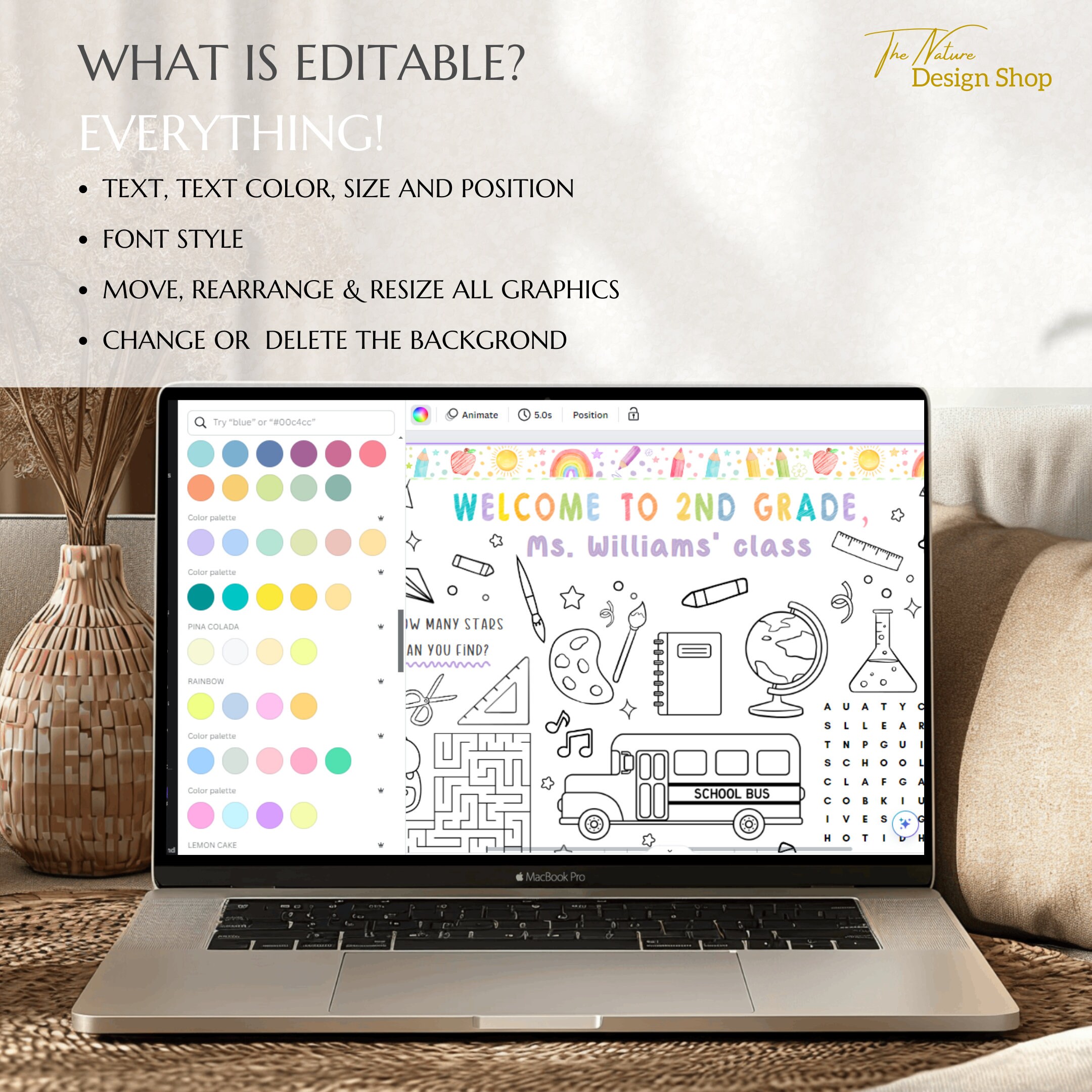 Editable Back to School Activity Placemat First Day of School Worksheet ...