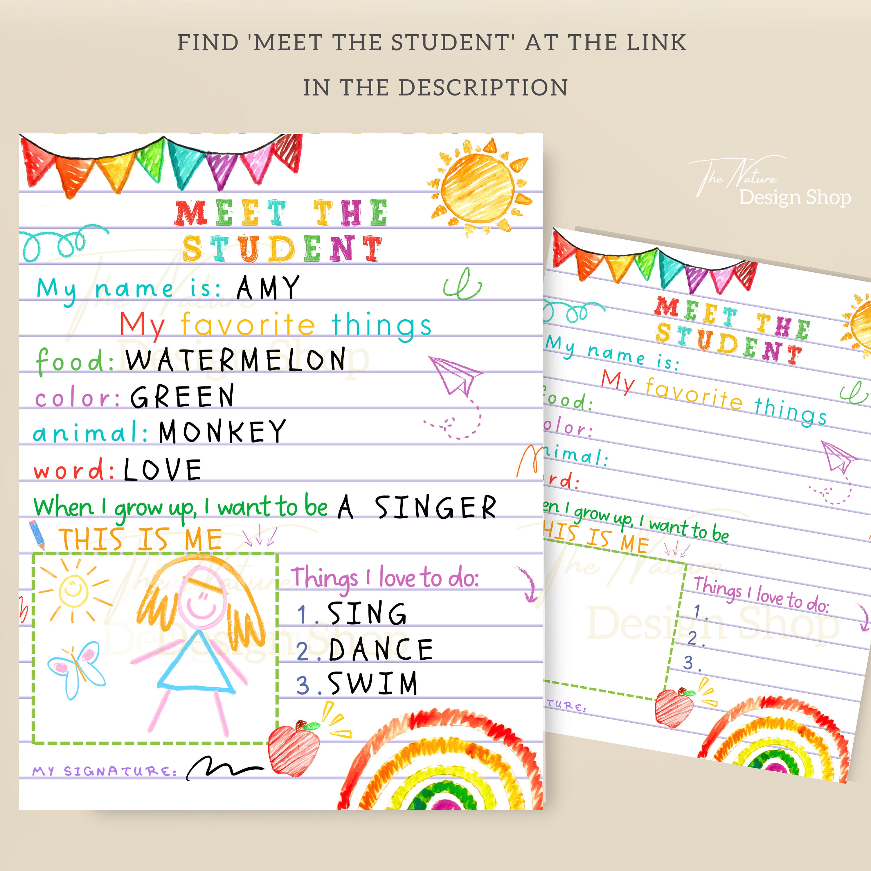 Meet the Teacher Editable Template Teacher Boho Rainbow Teacher Canva ...