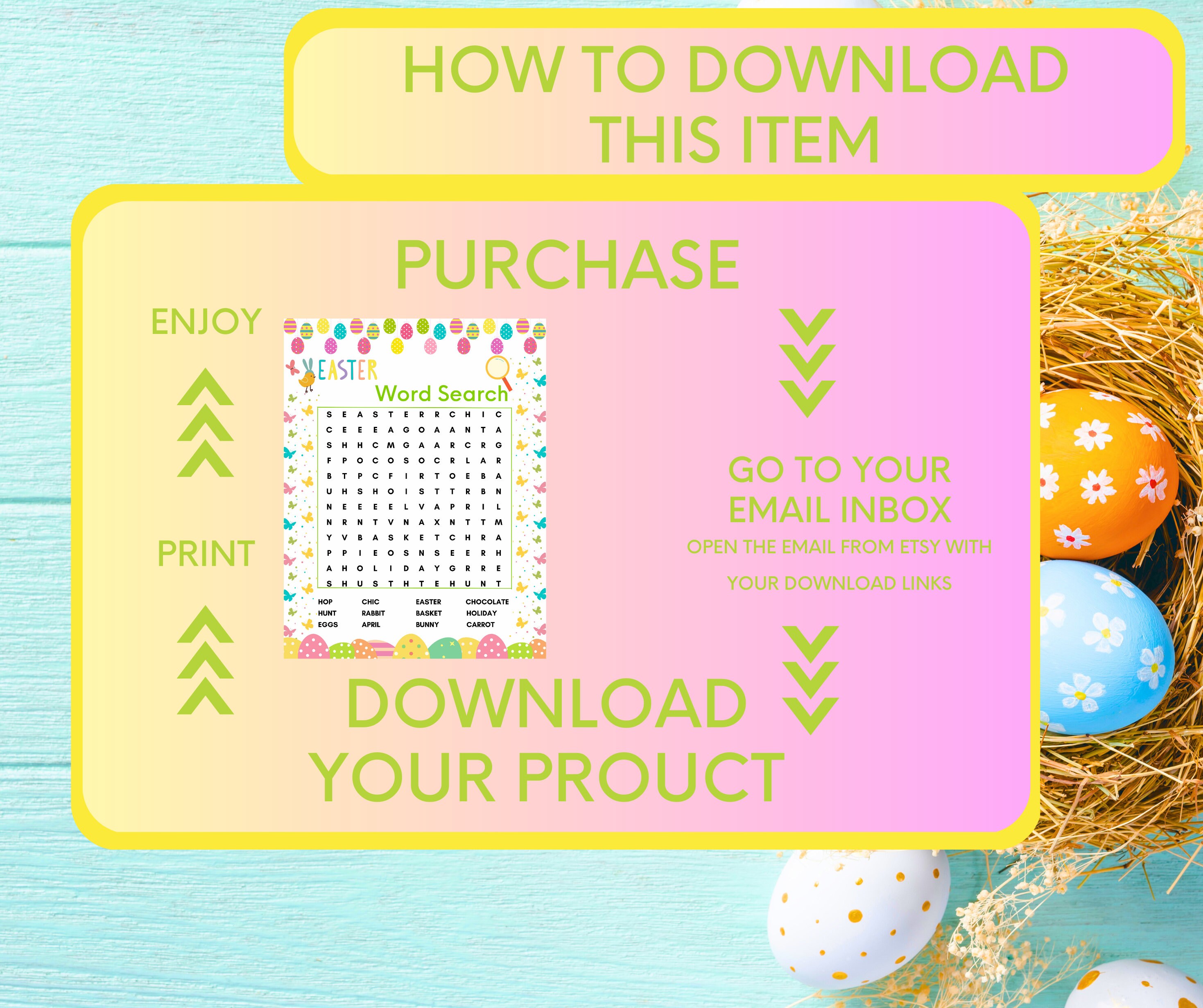 Easter Word Search Game Easter Game Printable Easter Activity for Kids ...