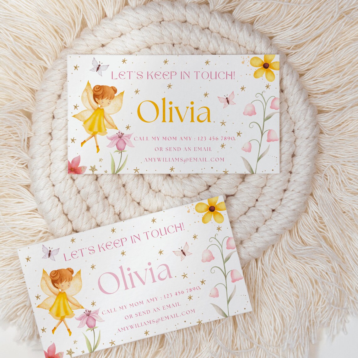 Kids Contact Cards Kids Calling Cards for Girls Keep in Touch for Kids ...