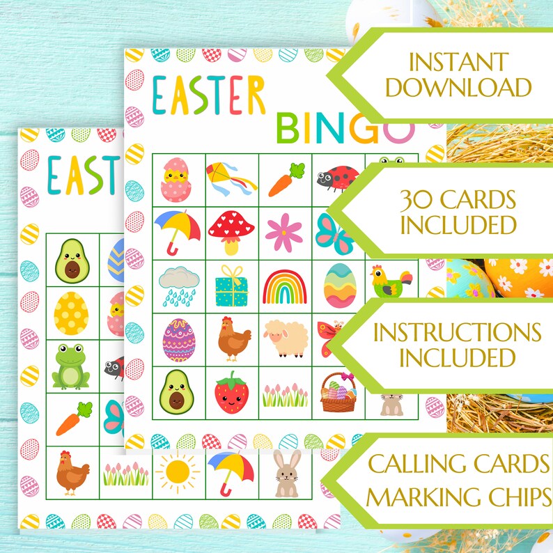 Easter Bingo Game Easter Bingo Cards Easter Bingo Sheets Bingo Easter ...