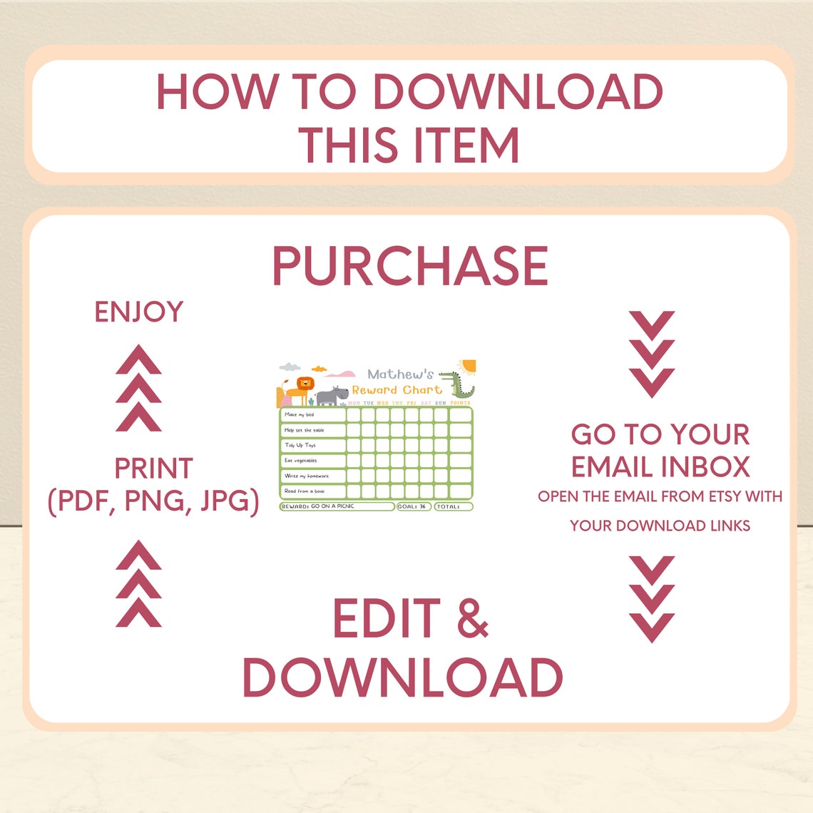 Editable Animals Reward Chart for Kids Daily Routine Chart Kids Chore ...