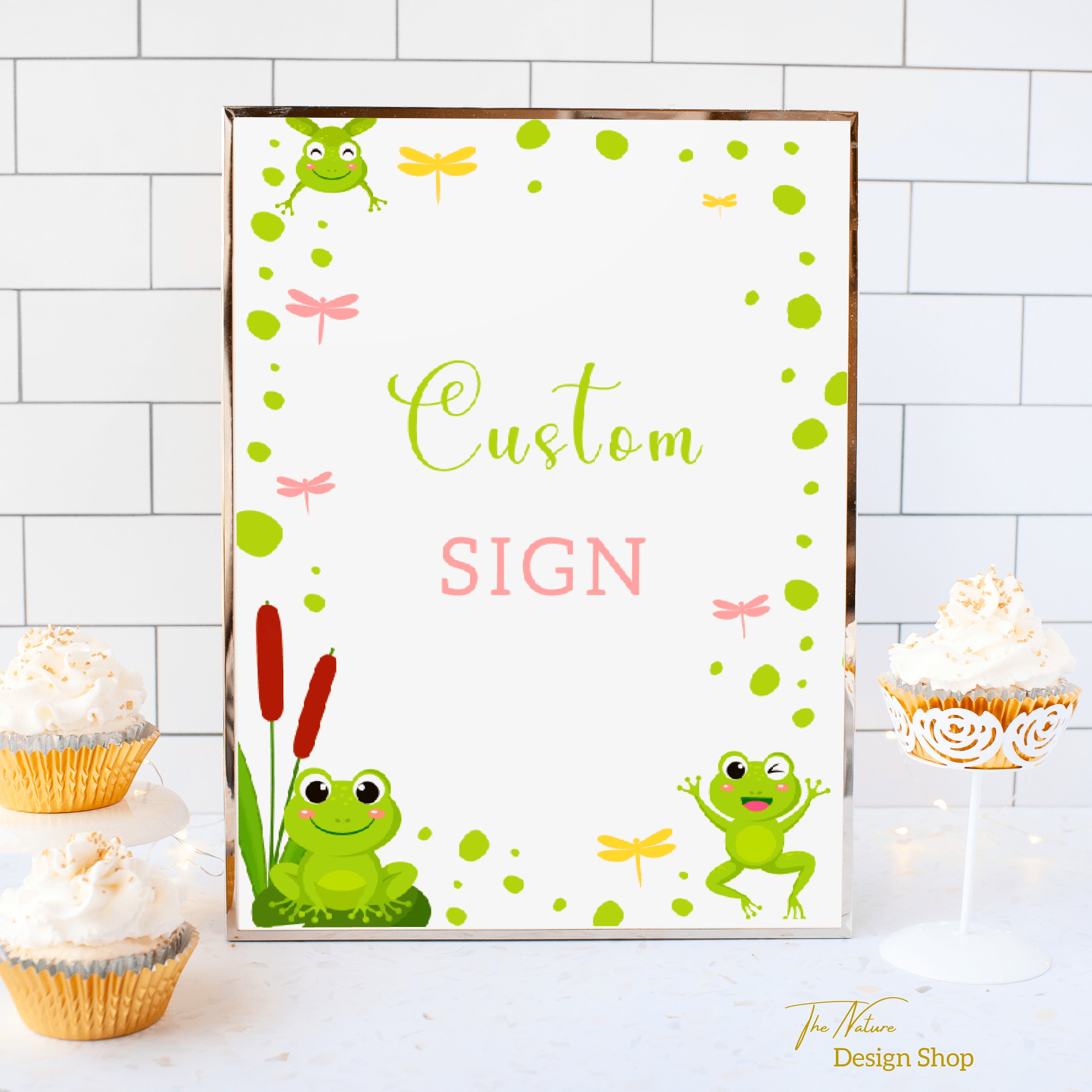 EDITABLE Frog Birthday Custom Sign Frog Birthday Menu Frog Birthday ...