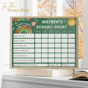 EDITABLE Back to School Kids Reward Chart School Routine Checklist for ...