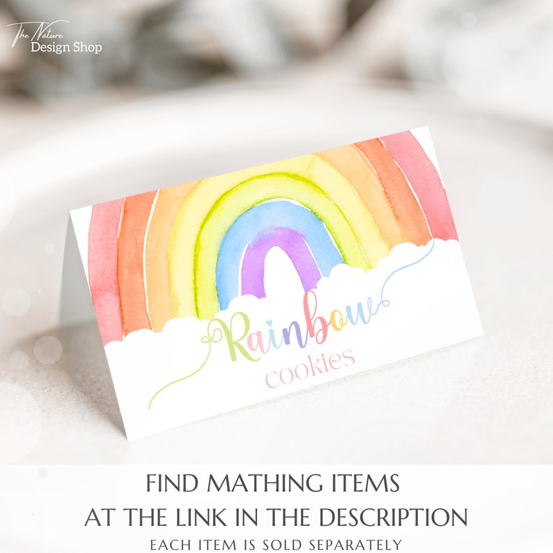 Editable Rainbow Favor Tag Rainbow Thank You Tag Rainbow Birthday Favor ...