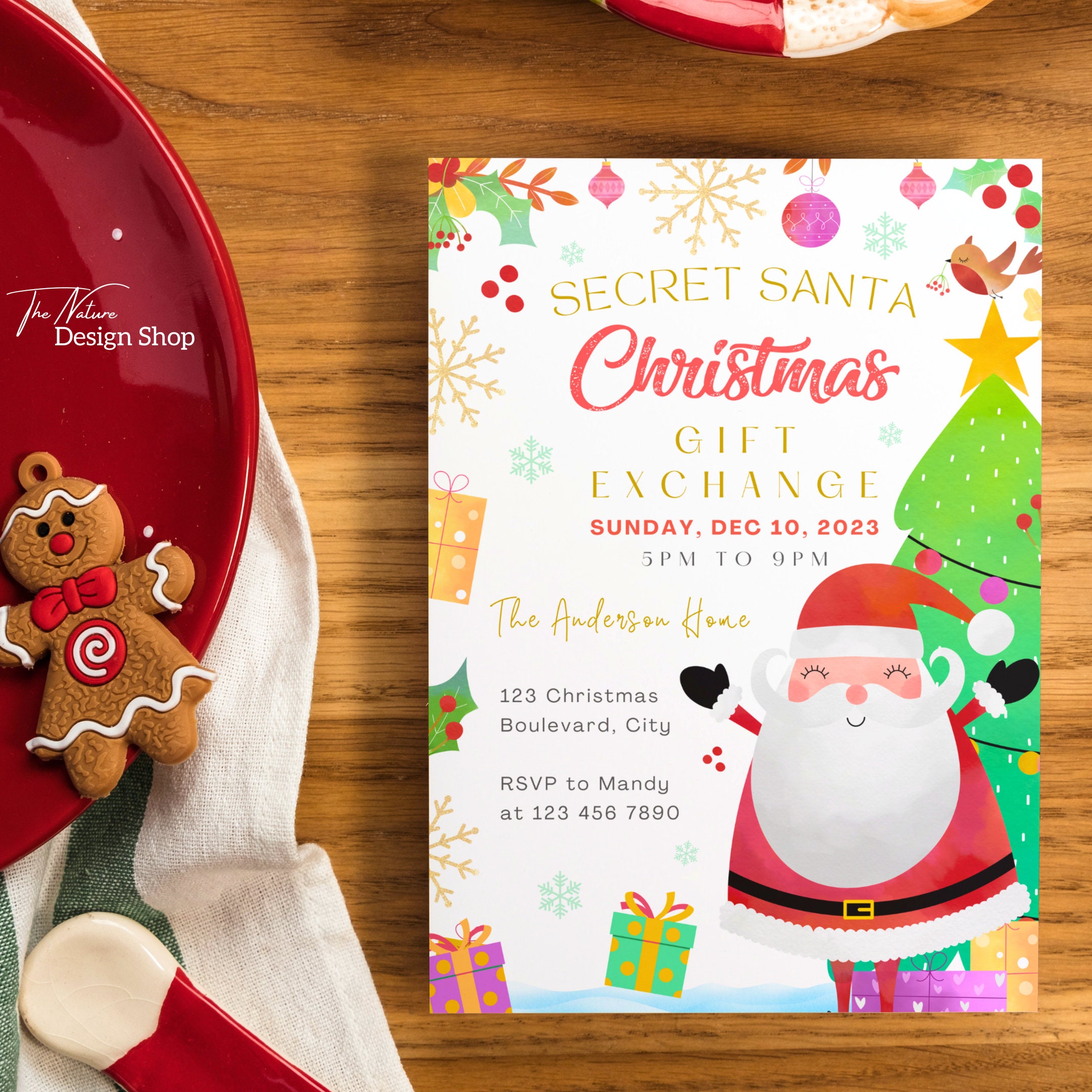 Secret Santa Invitation Secret Santa Invite Secret Santa Gift Exchange ...