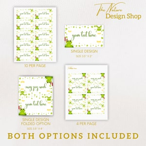 EDITABLE Frog Food Labels Frog Birthday Name Tags Frog Birthday ...