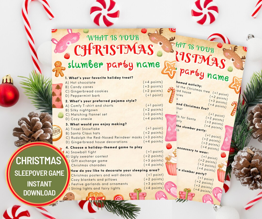 Christmas Sleepover Ideas Tween Sleepover Games Slumber Party Squad ...