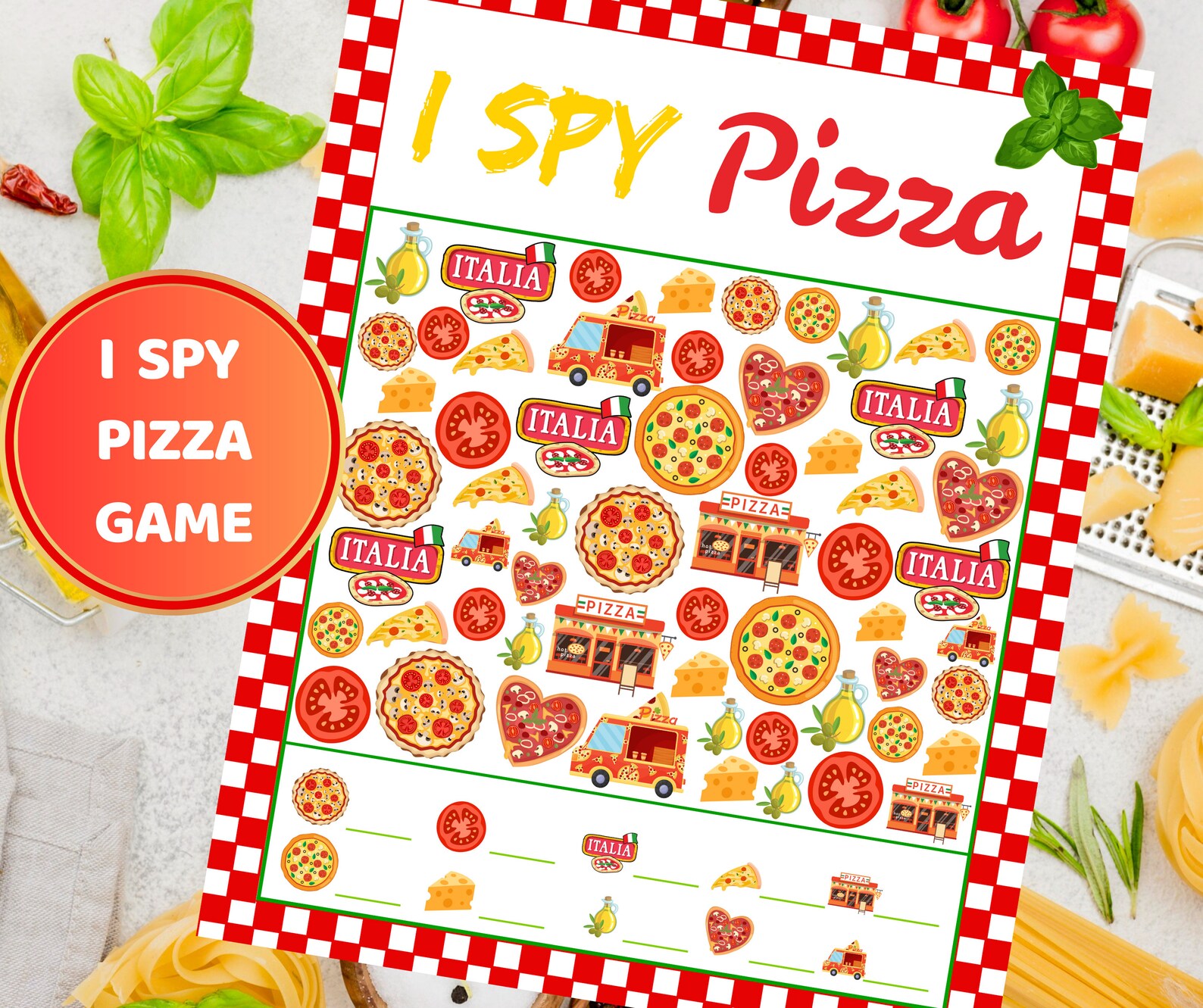 I Spy Pizza Party Game Kids Birthday Games Pizza Party Activities Kids ...