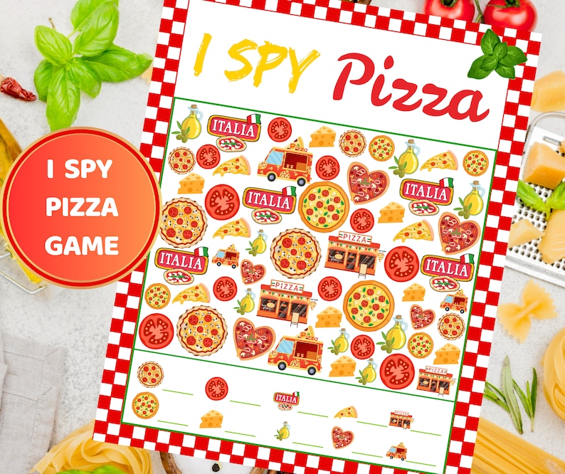 I Spy Pizza Party Game Kids Birthday Games Pizza Party Activities Kids ...