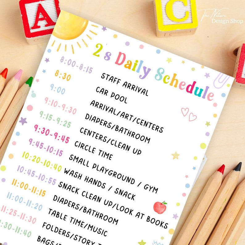 Editable Daily Schedule Template Preschool Teacher Daily Schedule ...
