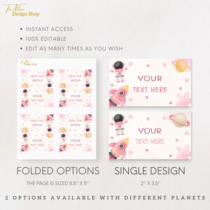 Editable Space Food Tent Cards Space Food Tags Space Food Labels ...