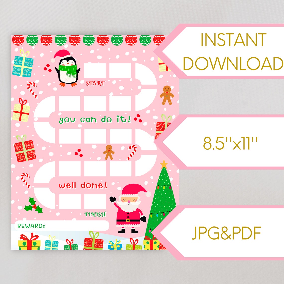 Christmas Reward Chart for Kids Christmas Routine Chart Kids - Etsy