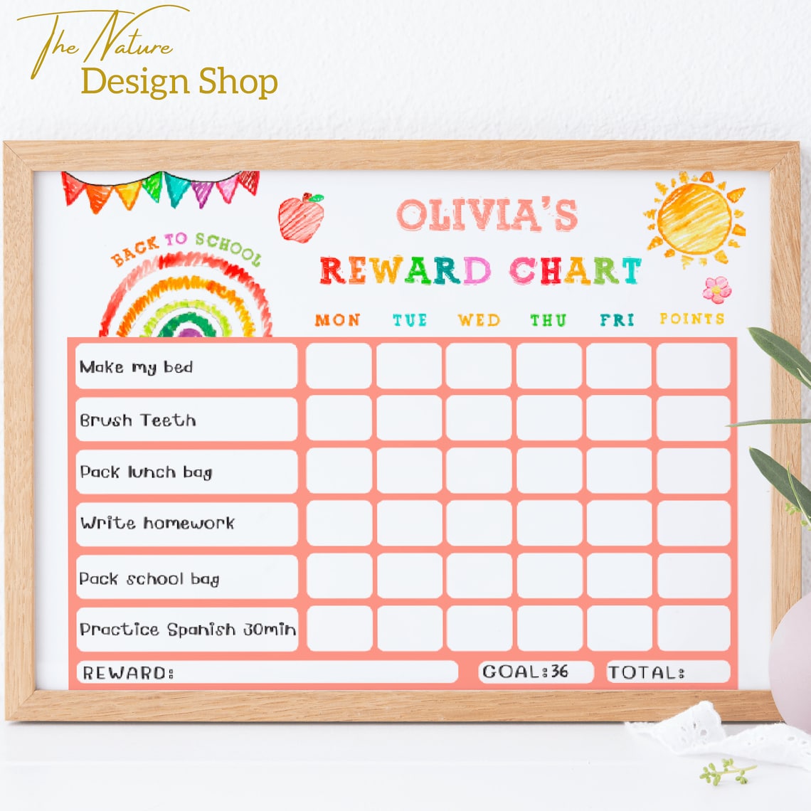 EDITABLE Back to School Kids Reward Chart School Routine Checklist for ...