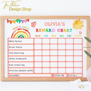 EDITABLE Back to School Kids Reward Chart School Routine Checklist for ...