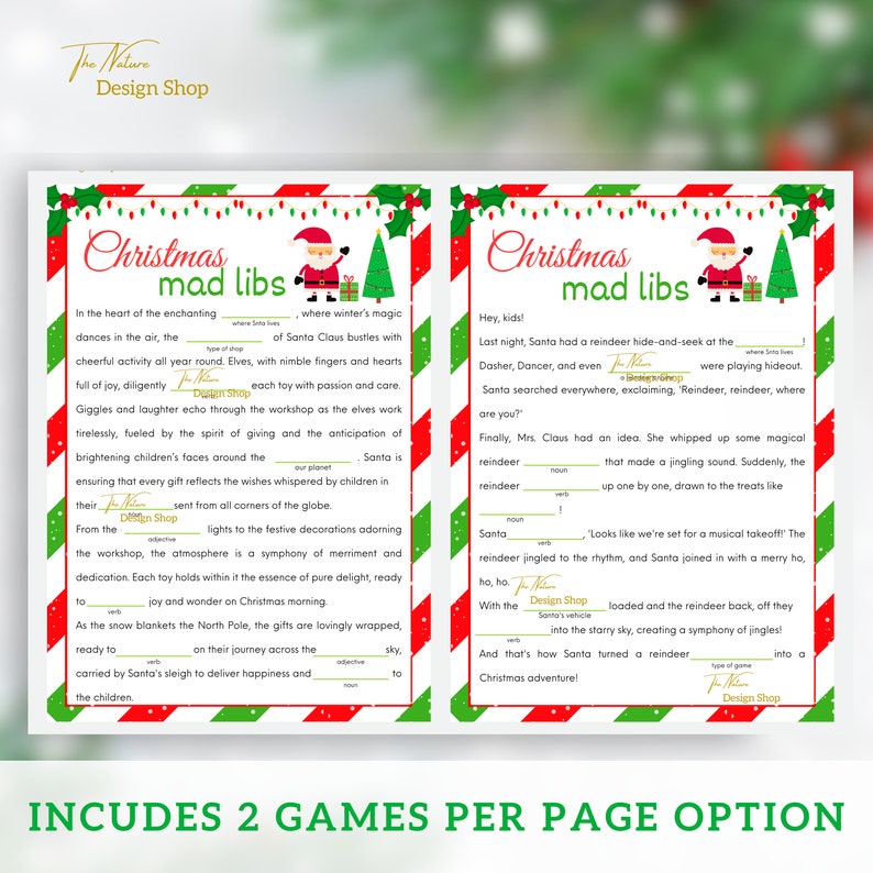 Christmas Mad Libs for Kids Christmas Games PDF Christmas Mad Libs for ...