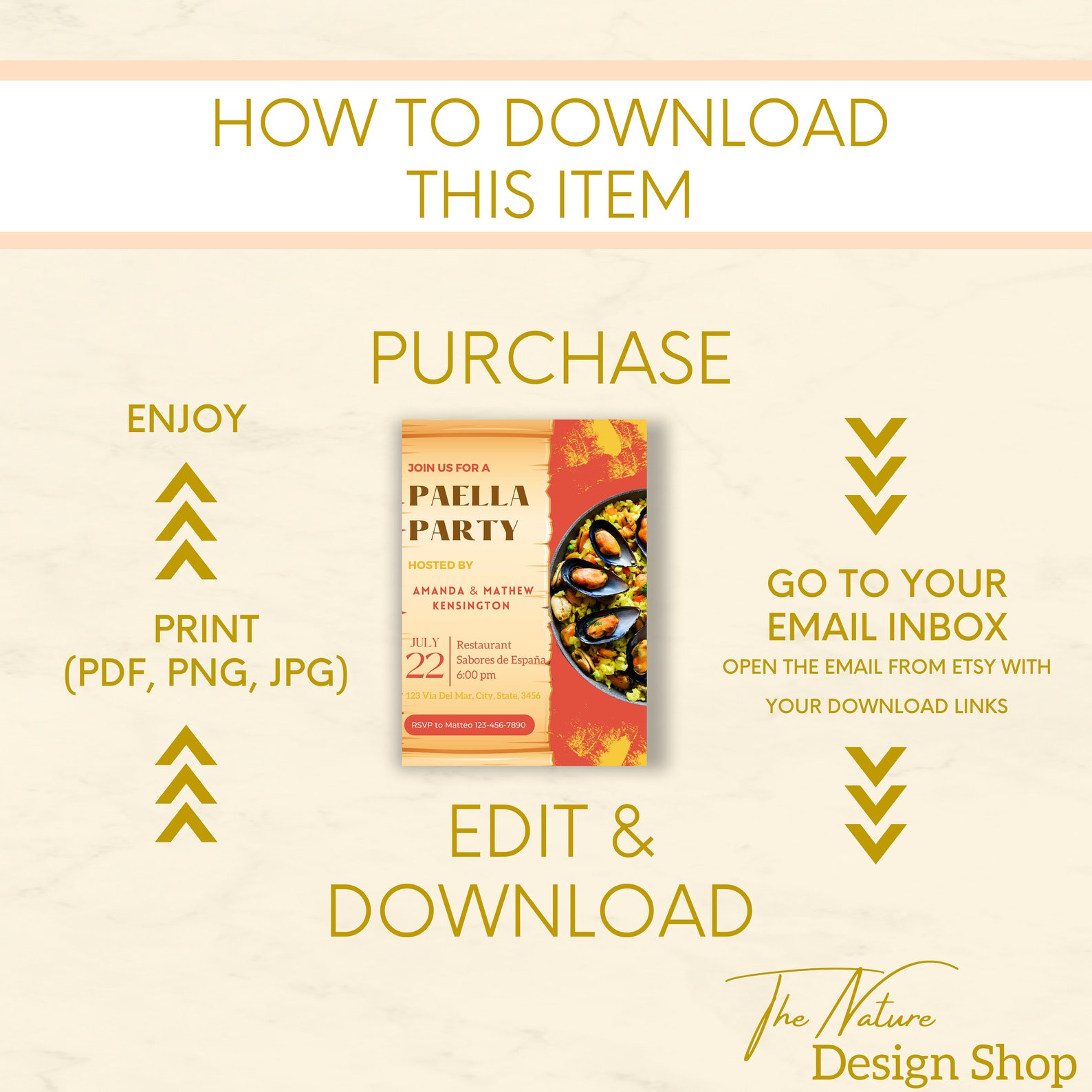 Paella Invitation Paella Party Invitation Paella Party Invite Spanish ...