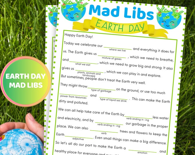Earth Day Mad Libs | Printable Earth Day Games for Kids and Adults ...