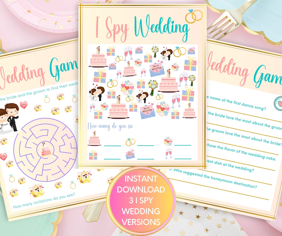 I Spy Wedding Game for Kids Activity Book Kid Activity Kit Wedding Kid ...