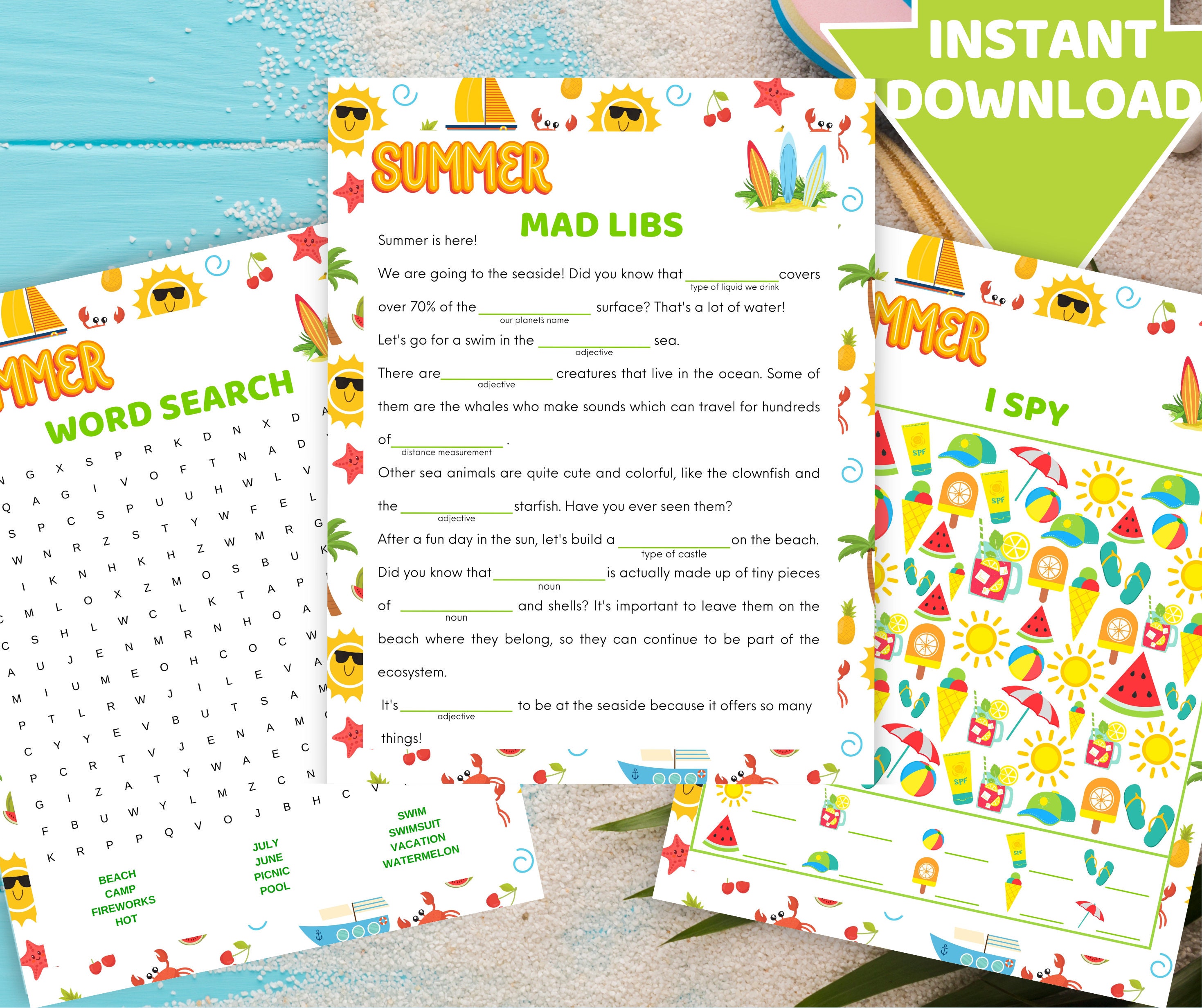 Kids Summer Games Kids Summer Activities Kids Bundle Summer Game Summer ...