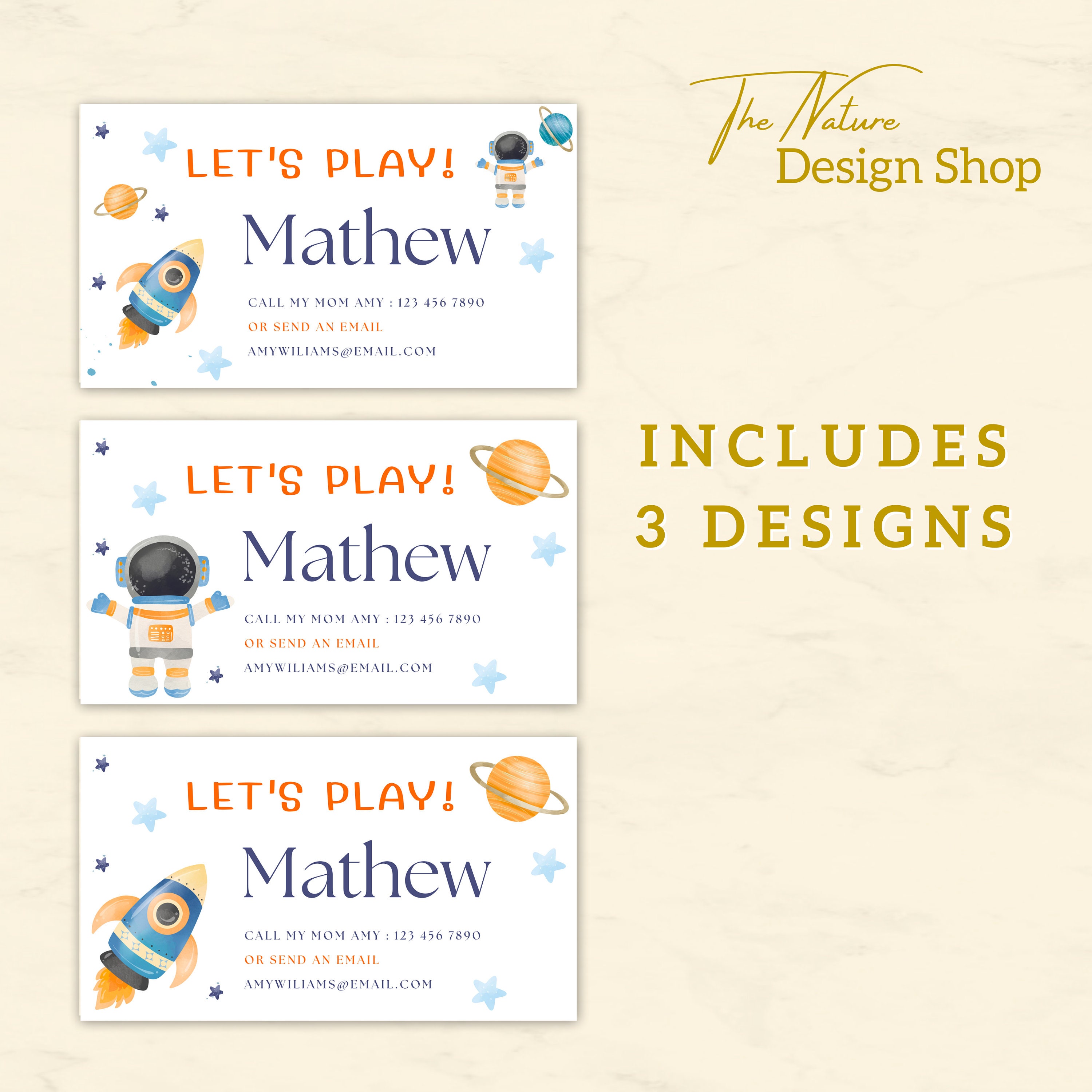 Kids Contact Cards Kids Playdate Cards Boys Keep in Touch for Kids ...