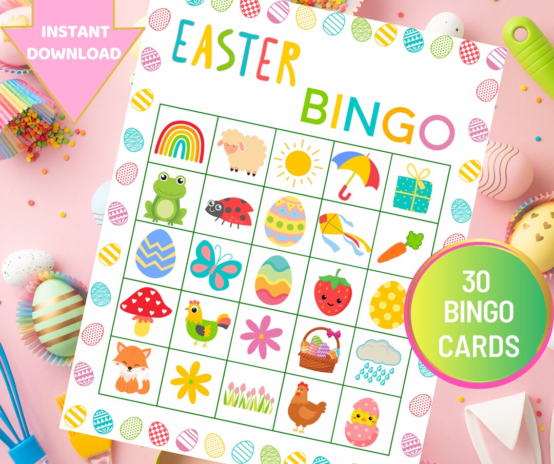 Easter Bingo Game Kids Easter Activity Printable Easter Game Kids Bingo ...