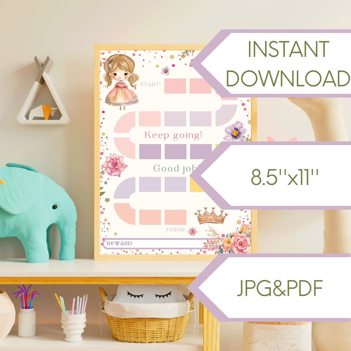 Princess Behavior Chart for Girls Daily Routine Chart Princess - Etsy