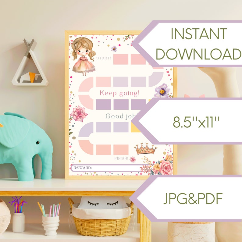 Princess Behavior Chart for Girls Daily Routine Chart Princess - Etsy