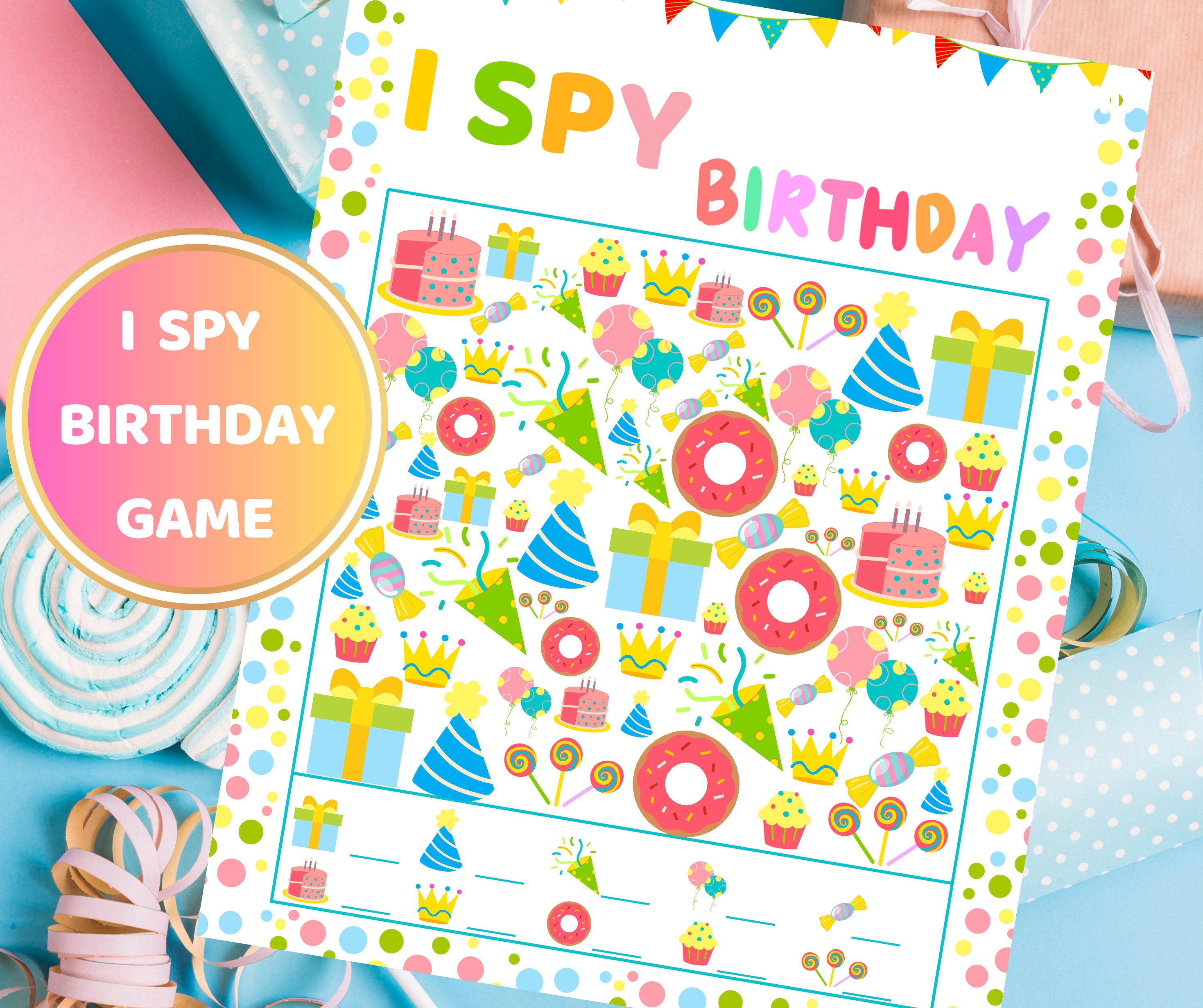 I Spy Birthday Kids Birthday Party Games Kids Birthday Games Toddler ...