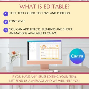 Editable Boho Rainbow Reward Chart for Kids Daily Routine Chart Kids ...