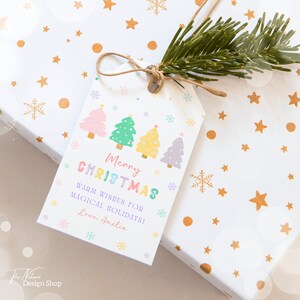 Pastel Christmas Gift Tags Pastel Stocking Tags for Cookies Christmas ...