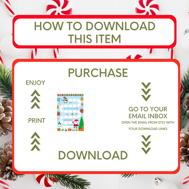 Christmas Reward Chart for Kids Daily Routine Chart Kids Chore Chart ...
