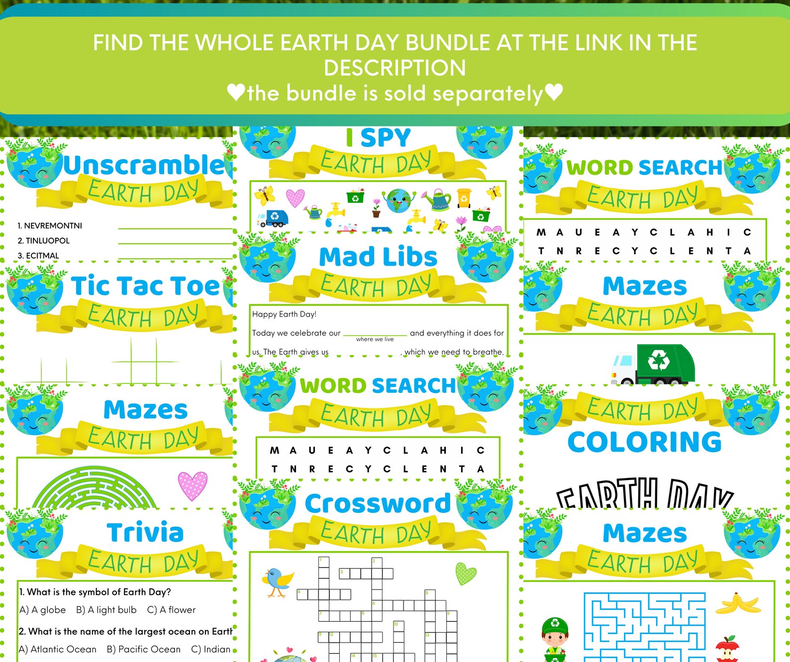 I Spy Earth Day Game Kids Earth Day Printable Earth Day - Etsy