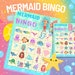 Mermaid Bingo Game Kids Mermaid Birthday Party Game With Mermaids Party ...