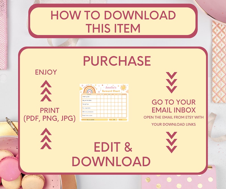 Editable Boho Rainbow Reward Chart for Kids Daily Routine Chart Kids ...