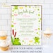 EDITABLE Frog Birthday Bundle Frog Invitation Frog Thank You Tag Frog ...