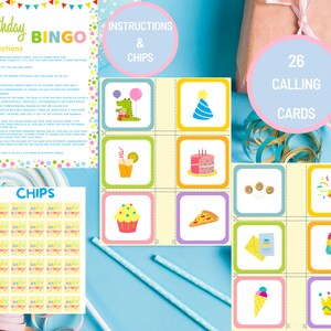 Birthday Bingo Game Kids Birthday Party Bingo Birthday Party Games Kids ...