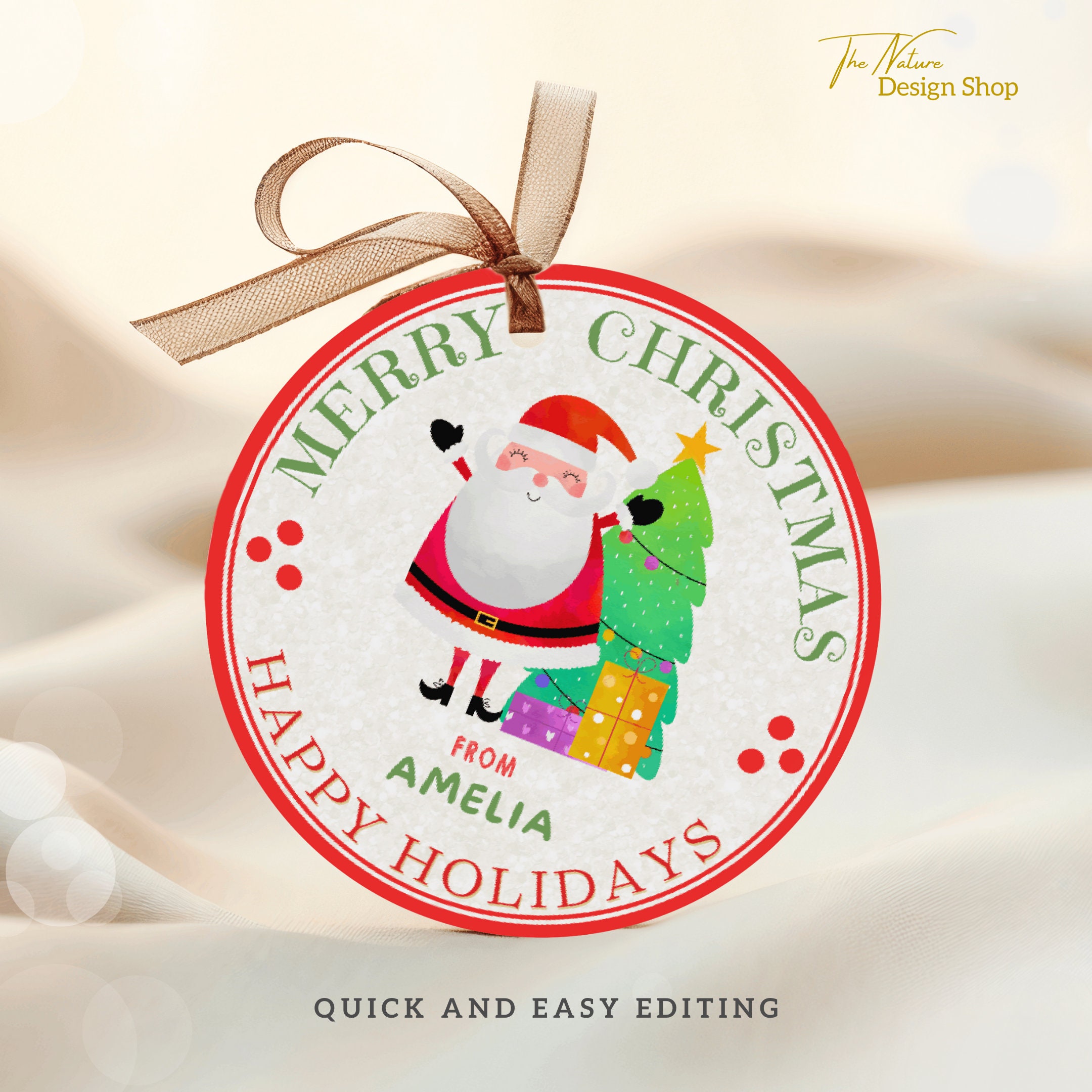 Merry Christmas Gift Tag Template Christmas Santa Tag Christmas Jar ...