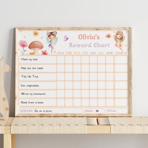Editable Fairy Reward Chart for Girls Daily Routine Chart Kids Chore ...