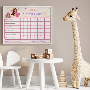 Editable Princess Reward Chart for Girls Daily Routine Chart Princess ...