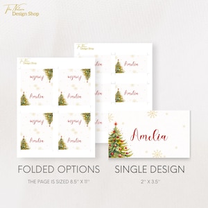 Editable Christmas Name Tag Template Christmas Name Label Name Card ...