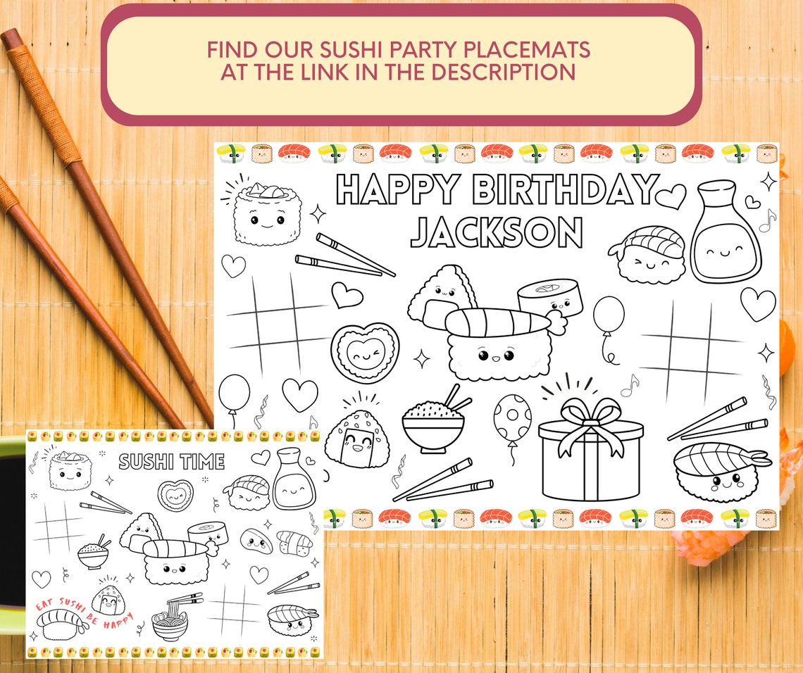 Sushi Trivia Game Sushi Party Kids Games Sushi Birthday Activity Sushi ...