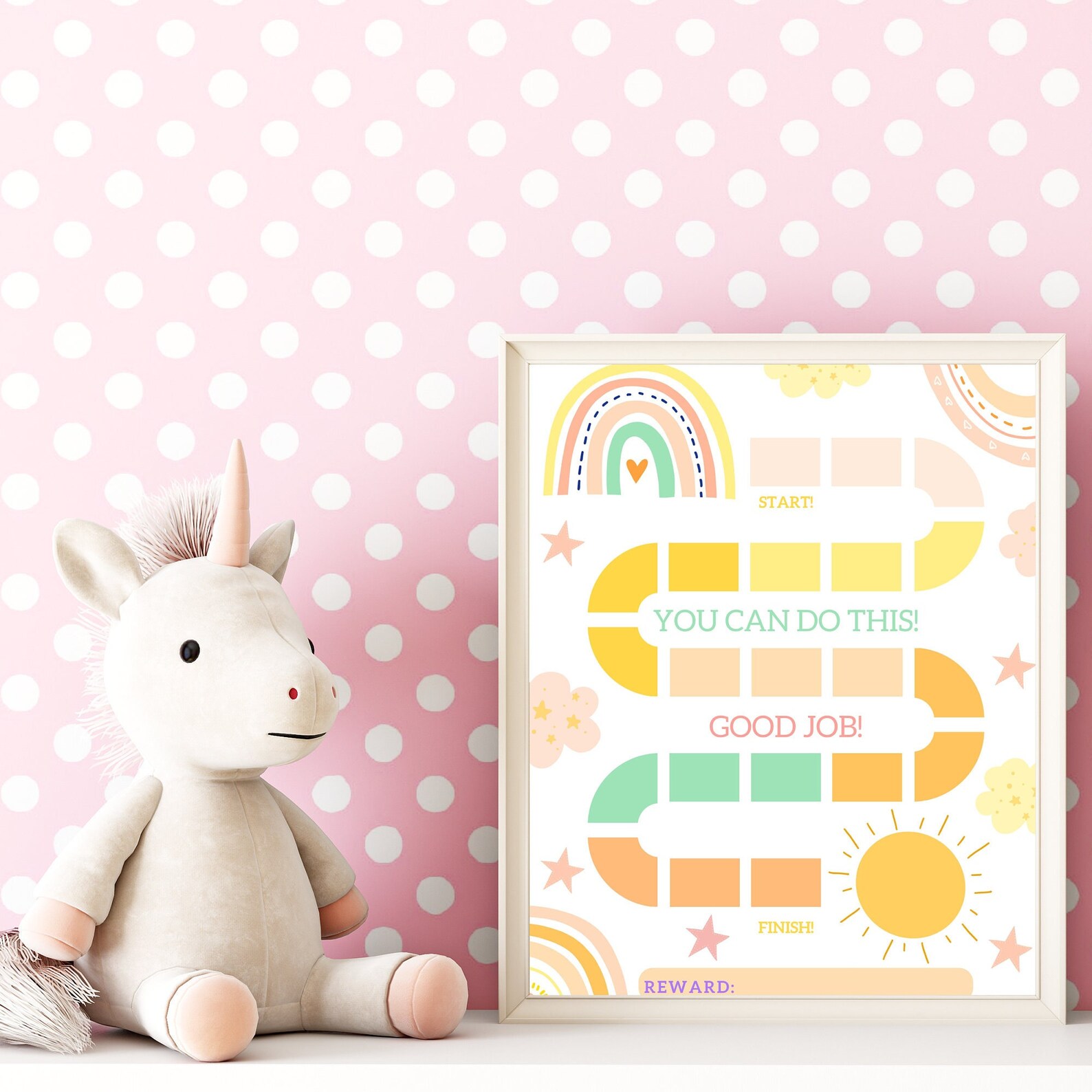 Boho Rainbow Reward Chart for Kids Daily Routine Chart Kids Chore Chart ...