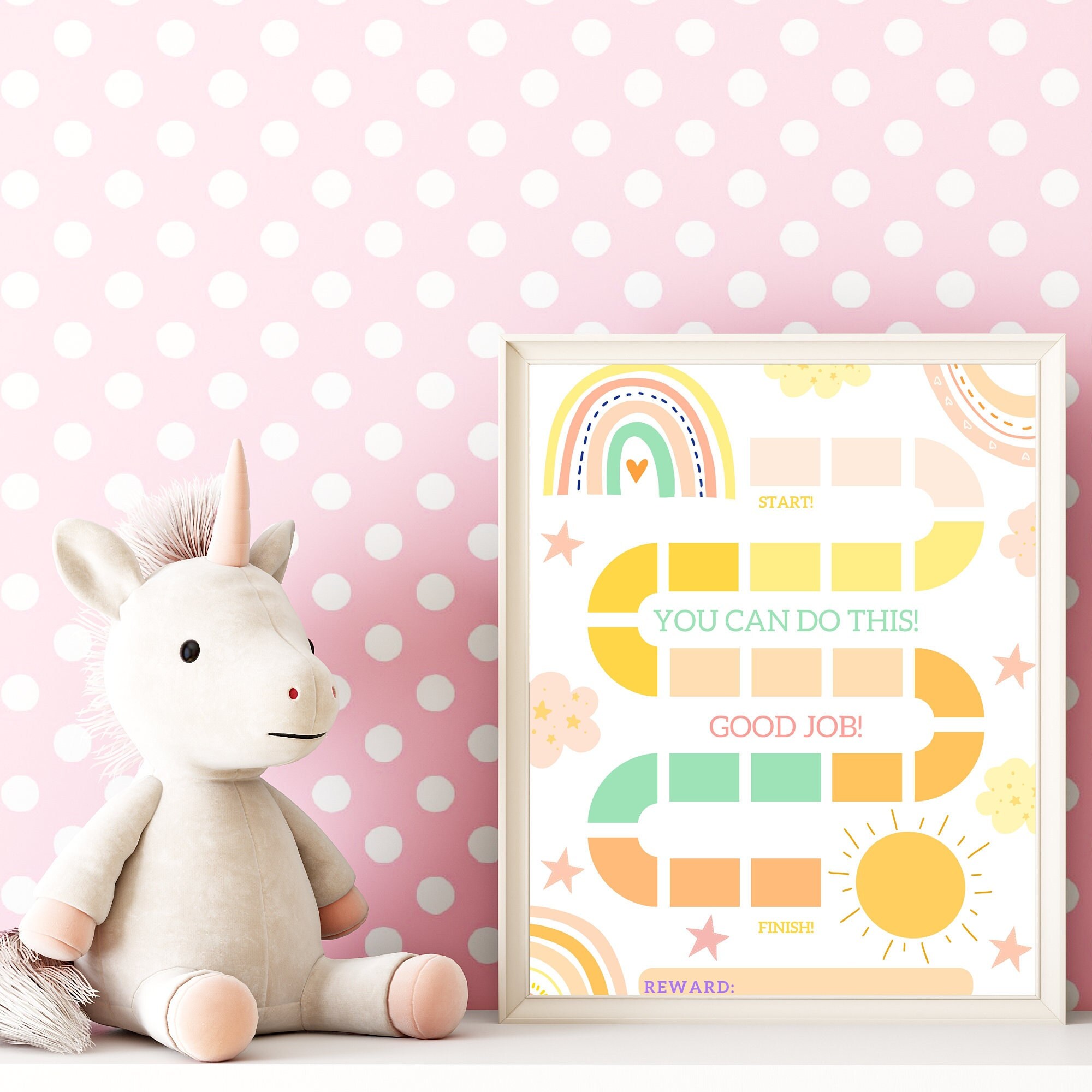 Boho Rainbow Reward Chart for Kids Daily Routine Chart Kids Chore Chart ...