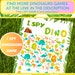 Dinosaur Bingo Game Kids Dinosaur Birthday Party Game With Dinosaurs ...