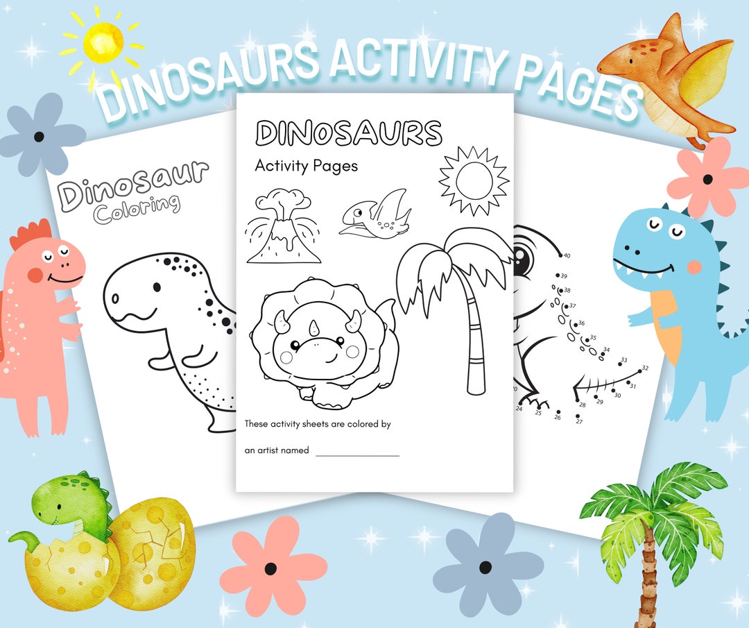 Dinosaur Activity Pages Dinosaur Printables Dinosaur Coloring Dinosaur ...