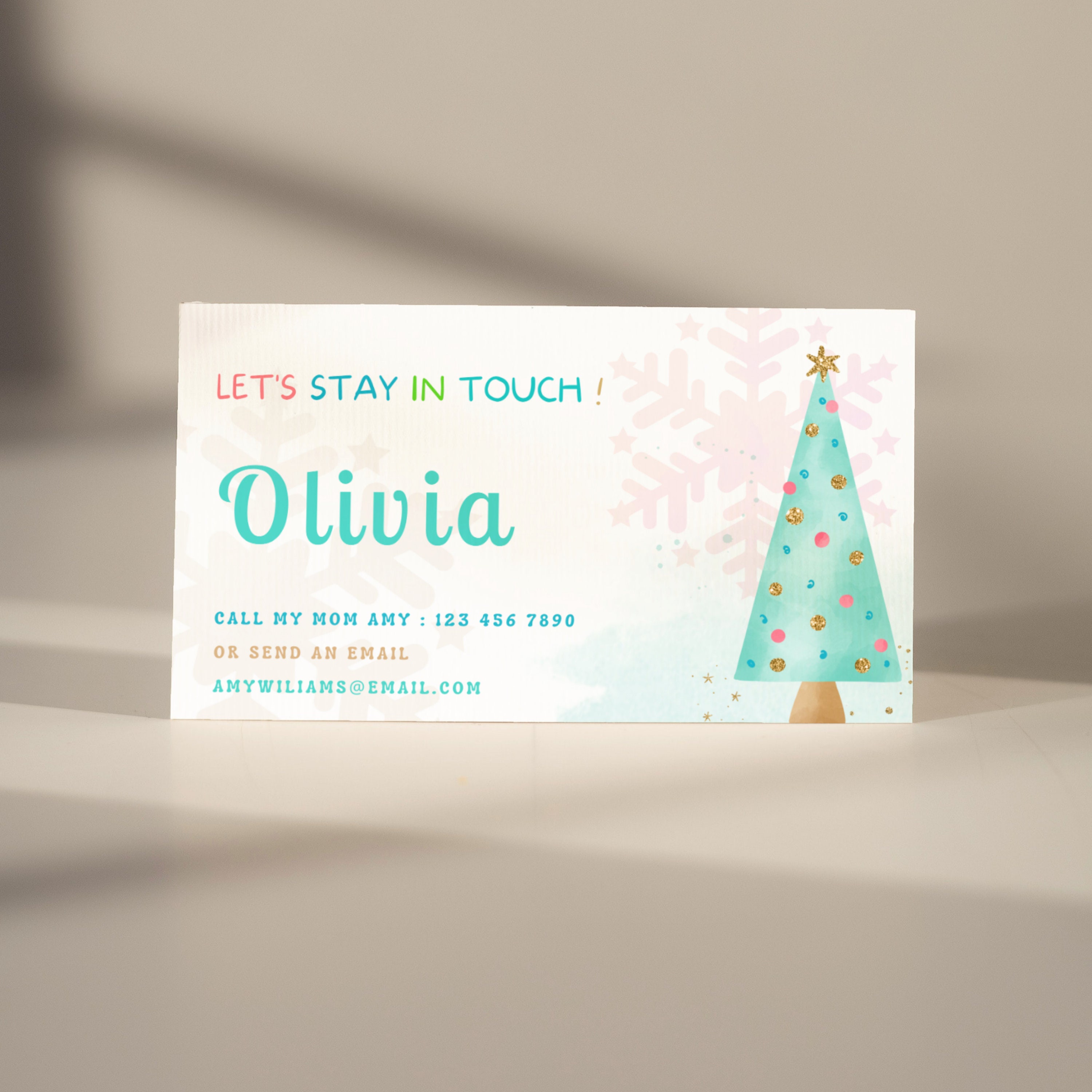 Kids Contact Cards Kids Playdate Cards Kids Keep in Touch for Kids ...