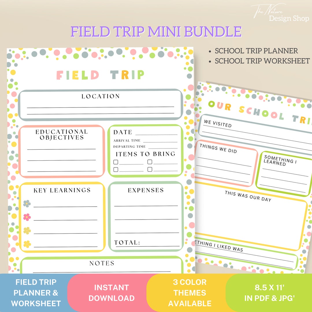Field Trip Planner Field Trip Worksheet Field Trip Report Field Trip ...
