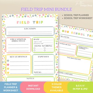 Field Trip Planner Field Trip Worksheet Field Trip Report Field Trip ...